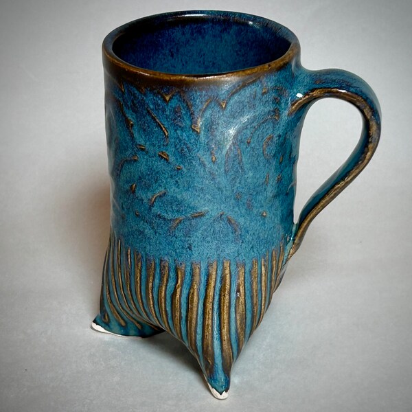 Blue and Gold Mug - Etsy