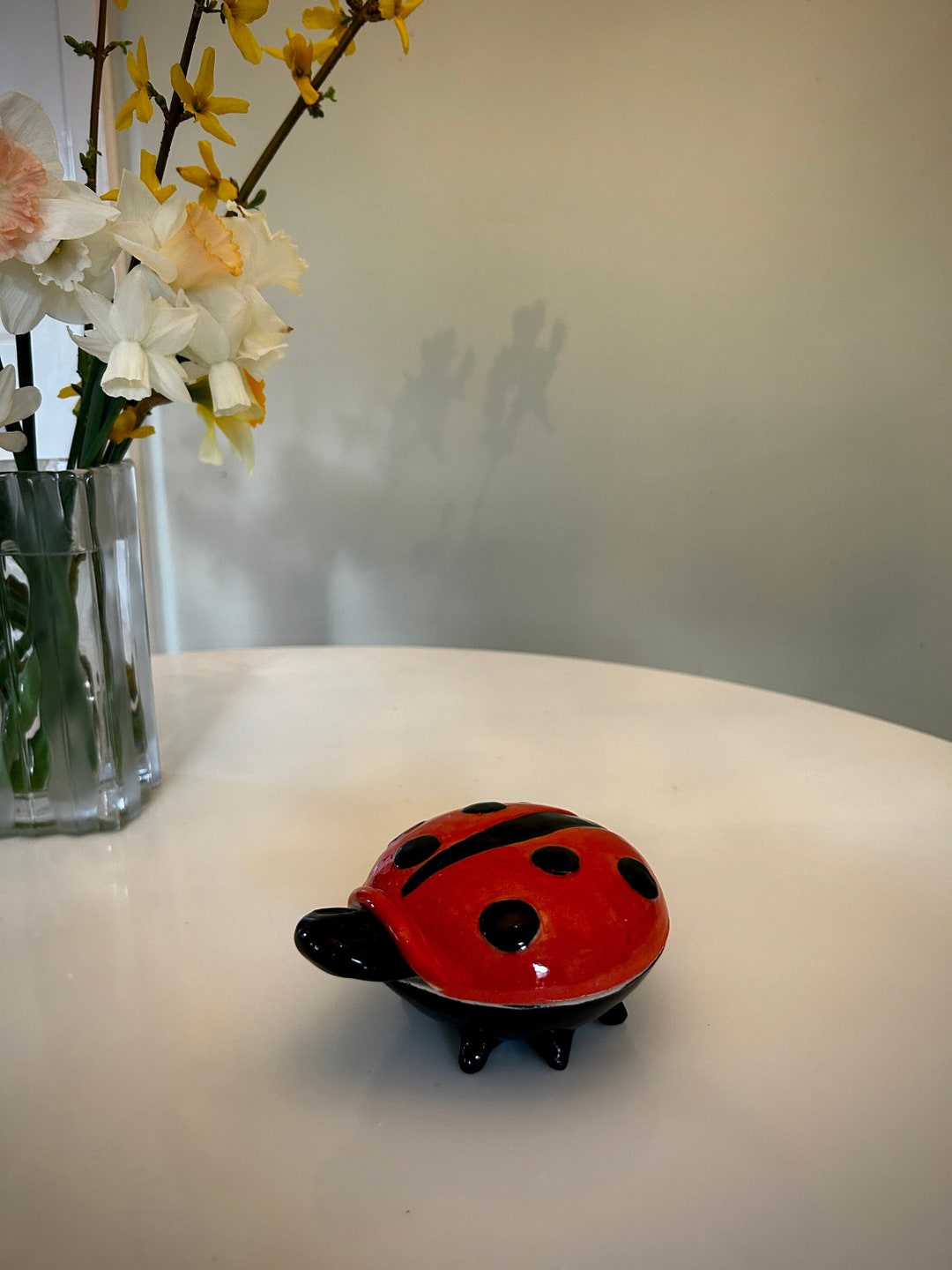 Handmade Ceramic Ladybug Sugar Bowl With Spoon: Whimsical Serving Dish ...