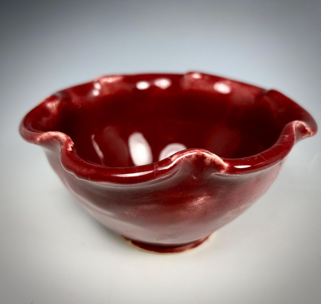 Maroon Ceramic Ice Cream Dish, Handmade Trinket Bowl, Wheel Thrown ...