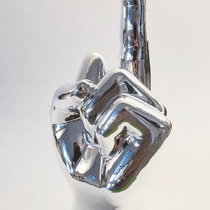 Interior Illusions Plus Silver Middle Finger Table Top - Etsy