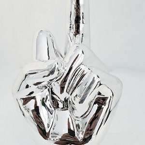 Interior Illusions Plus Silver Middle Finger Table Top - Etsy