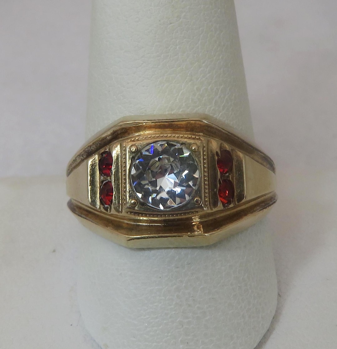 Art Deco Uncas Gold Filled Mans Ring Paste Stones. 1930's Sz 11 - Etsy