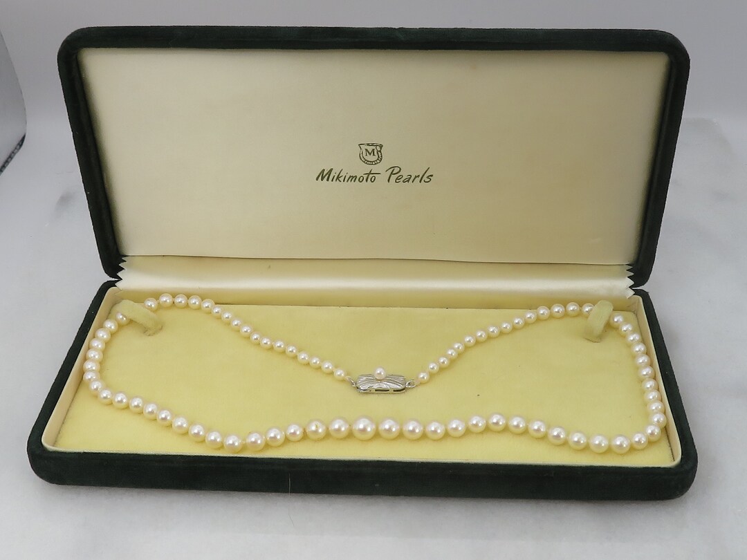 Vintage Mikimoto Pearl Strand Graduated 19 Inches Necklace. Original ...