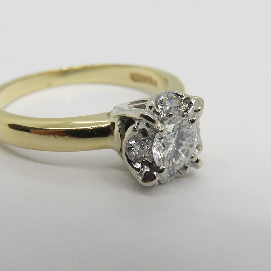 Vintage 14k Diamond Wedding Engagement Ring Sz 6. by Schiller. - Etsy