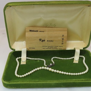 Vintage Mikimoto Pearl Strand Graduated 18 Inches Necklace. Original ...