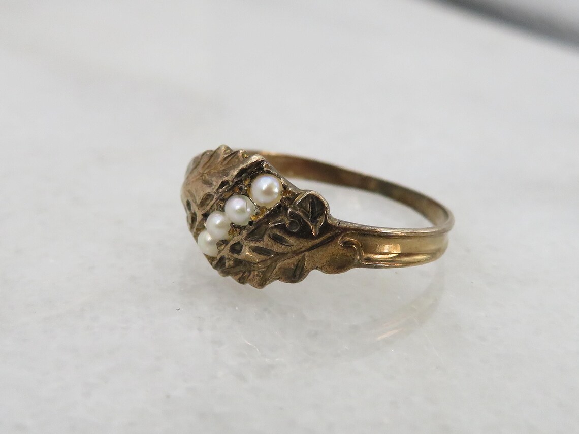 Victorian 14k Gold Seed Pearl Ring. Sz 7. - Etsy