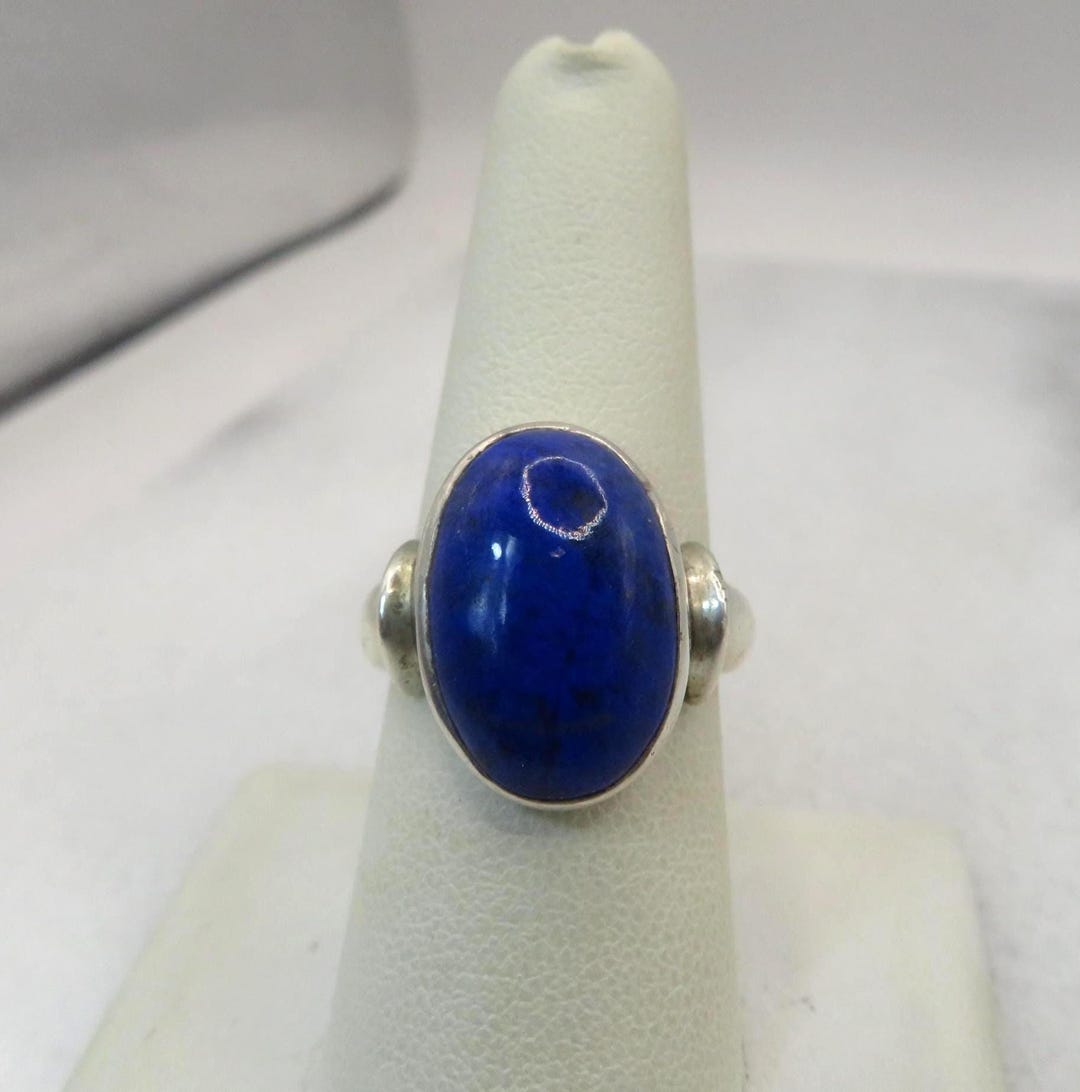 Vintage Sterling Modernist Lapis Ring. Heavy Solid. Sz 8. - Etsy
