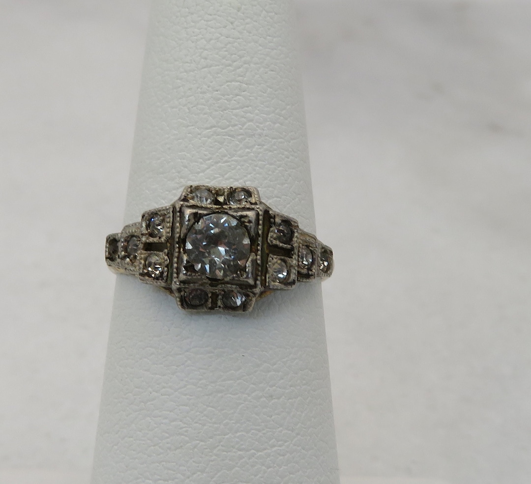 Art Deco Sterling Silver Paste Stone Uncas Ring. 1930's Sz 7. - Etsy