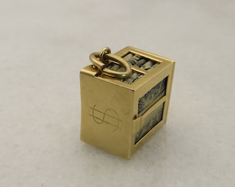 14k Yellow Gold Mad Money Emergency Cash Charm/pendant - Etsy