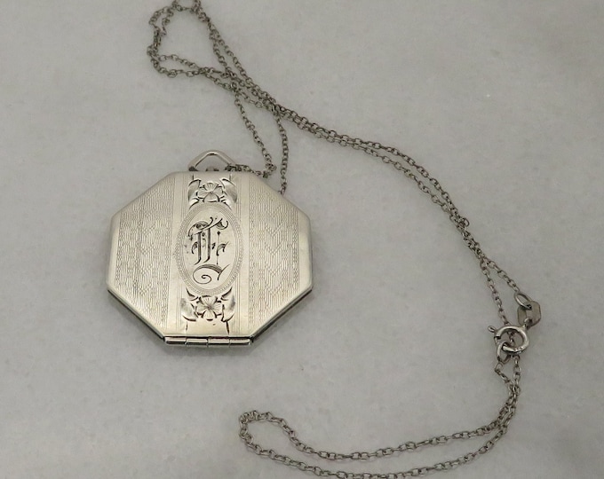 Victorian Sterling Silver Locket Pendant Necklace Marked Fm.co - Etsy