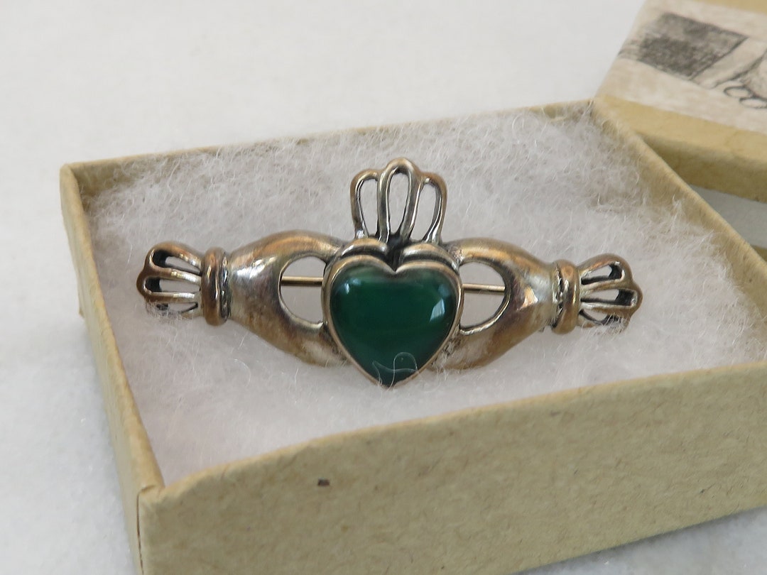 Vintage Sterling Silver Claddagh Wedding Brooch. W Box. - Etsy