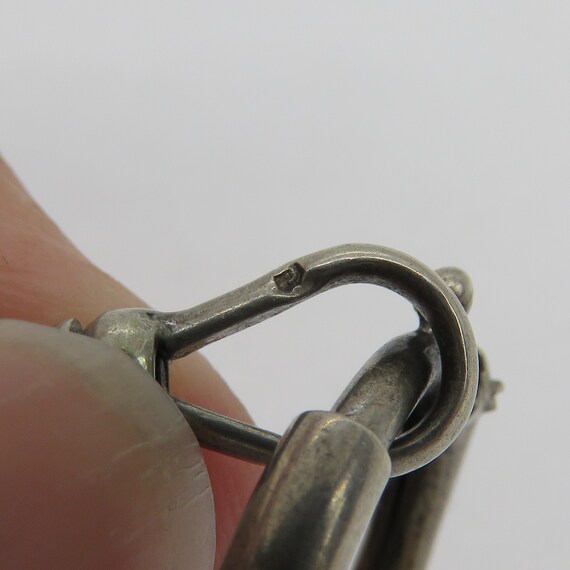 Victorian Sterling Silver Agate Fob Pendant Chain Dou… - Gem