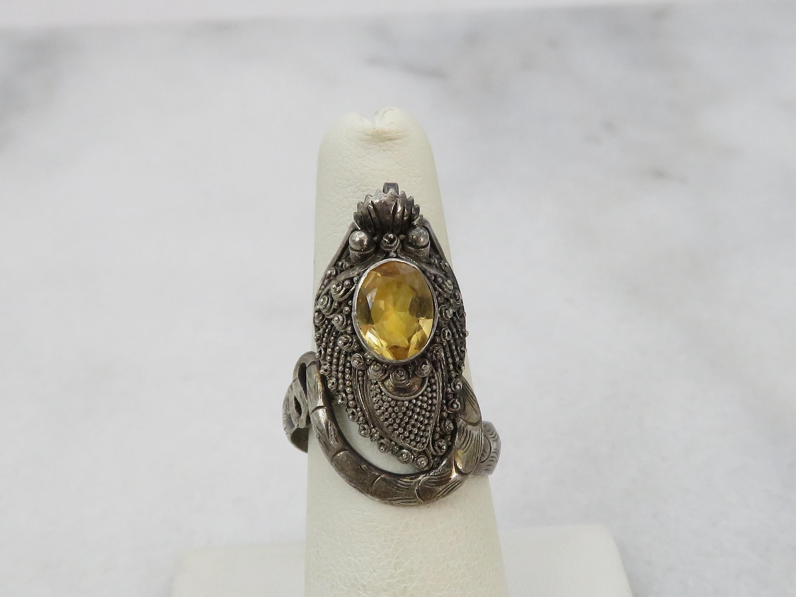 Antique 30's Chinese Citrine Dragon Ring Sz 8.25. - Etsy