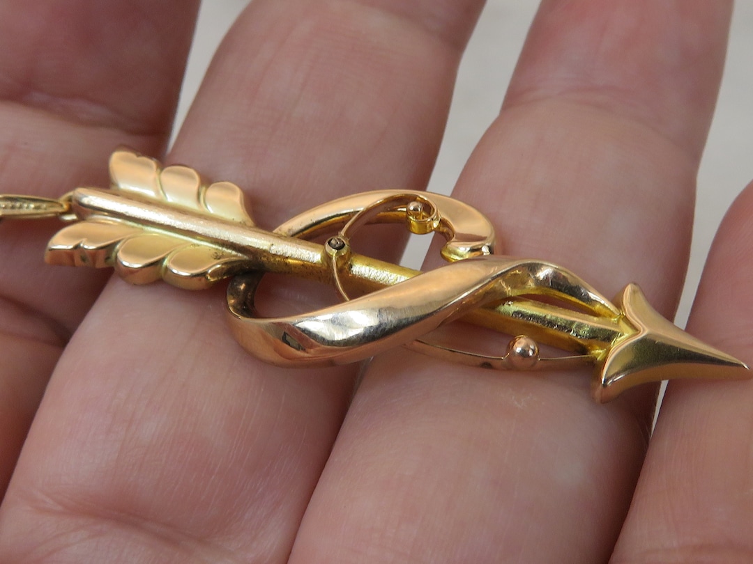 Antique 14k Arrow Pendant 10k Chain Necklace Stick Pin Conversion. - Etsy
