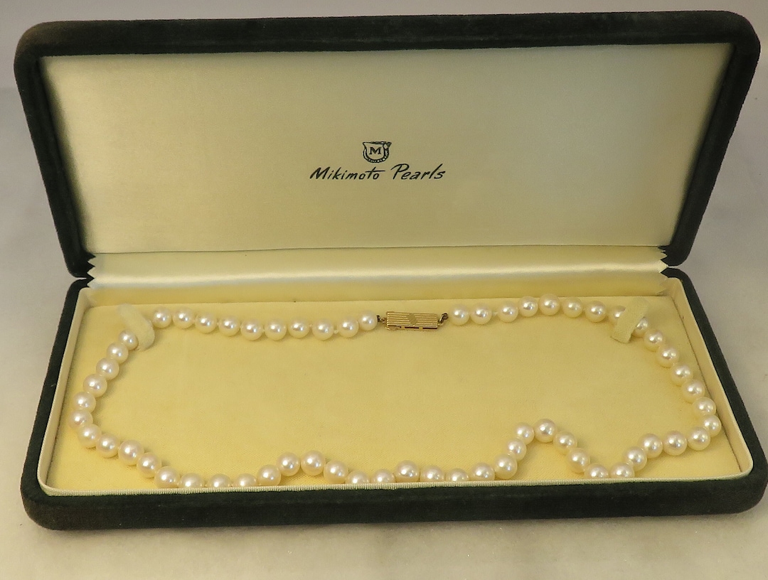 Vintage 14k Mikimoto Pearl Strand Graduated 19 Inches Necklace ...