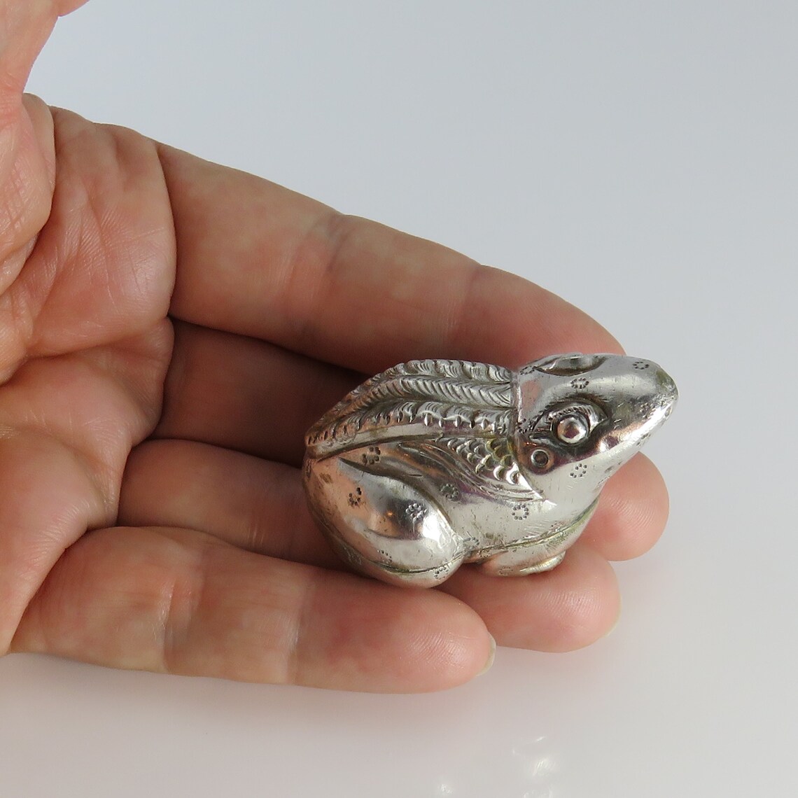 Vintage 900 Silver Large Frog Pill Box. - Etsy
