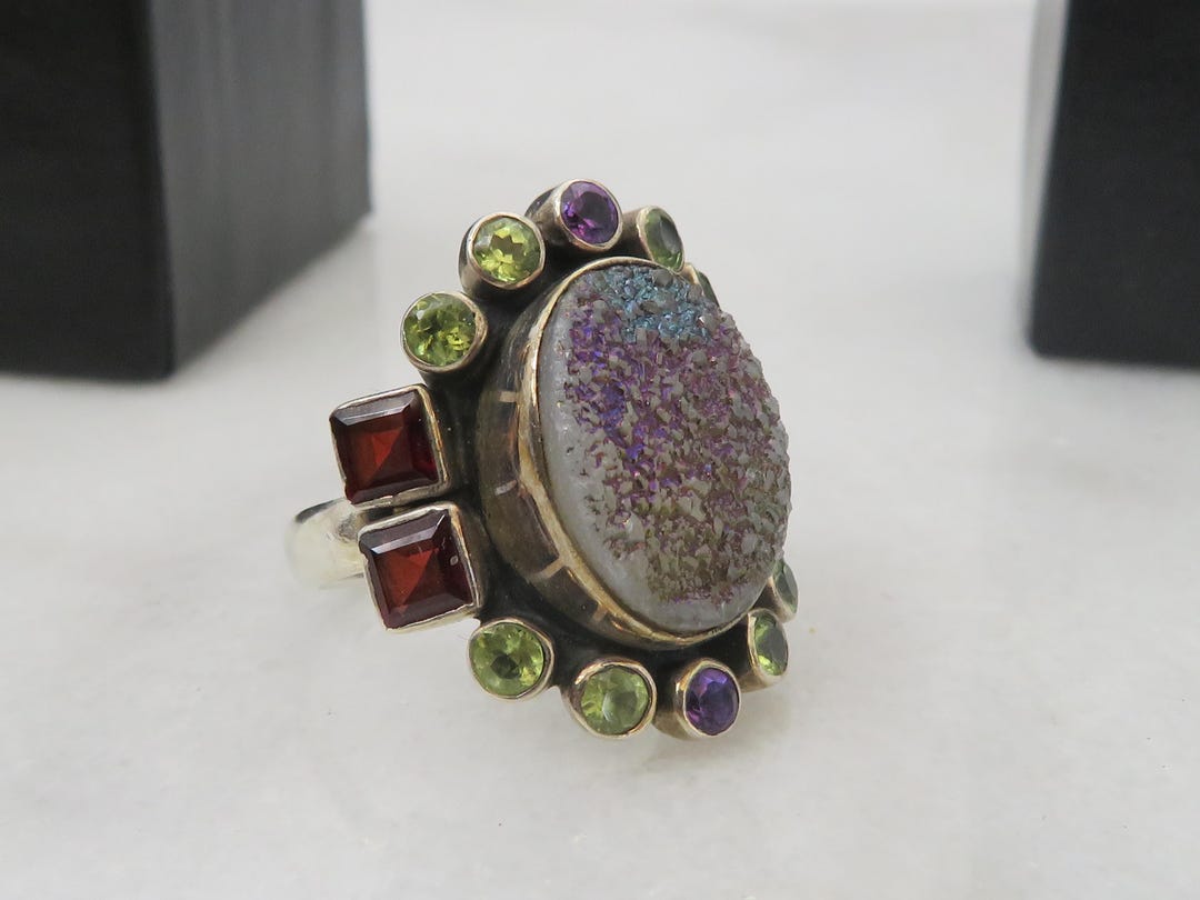Estate Sterling Silver Nicky Butler Druzy Gem Ring. Sz 7. - Etsy