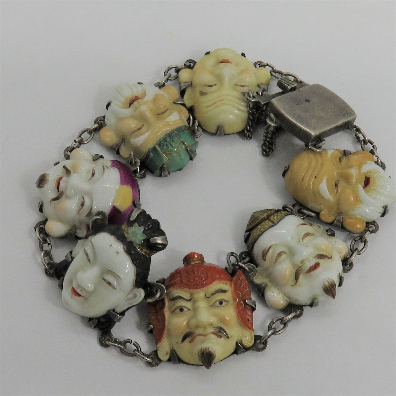 Antique Toshikane Porcelain Seven Gods of Fortune Bracelet. | Etsy