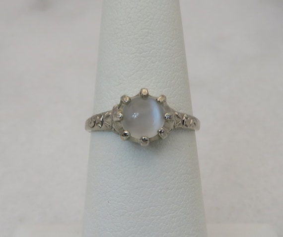 Art Deco 14k White Gold Moonstone Ring Sz 6. - Etsy