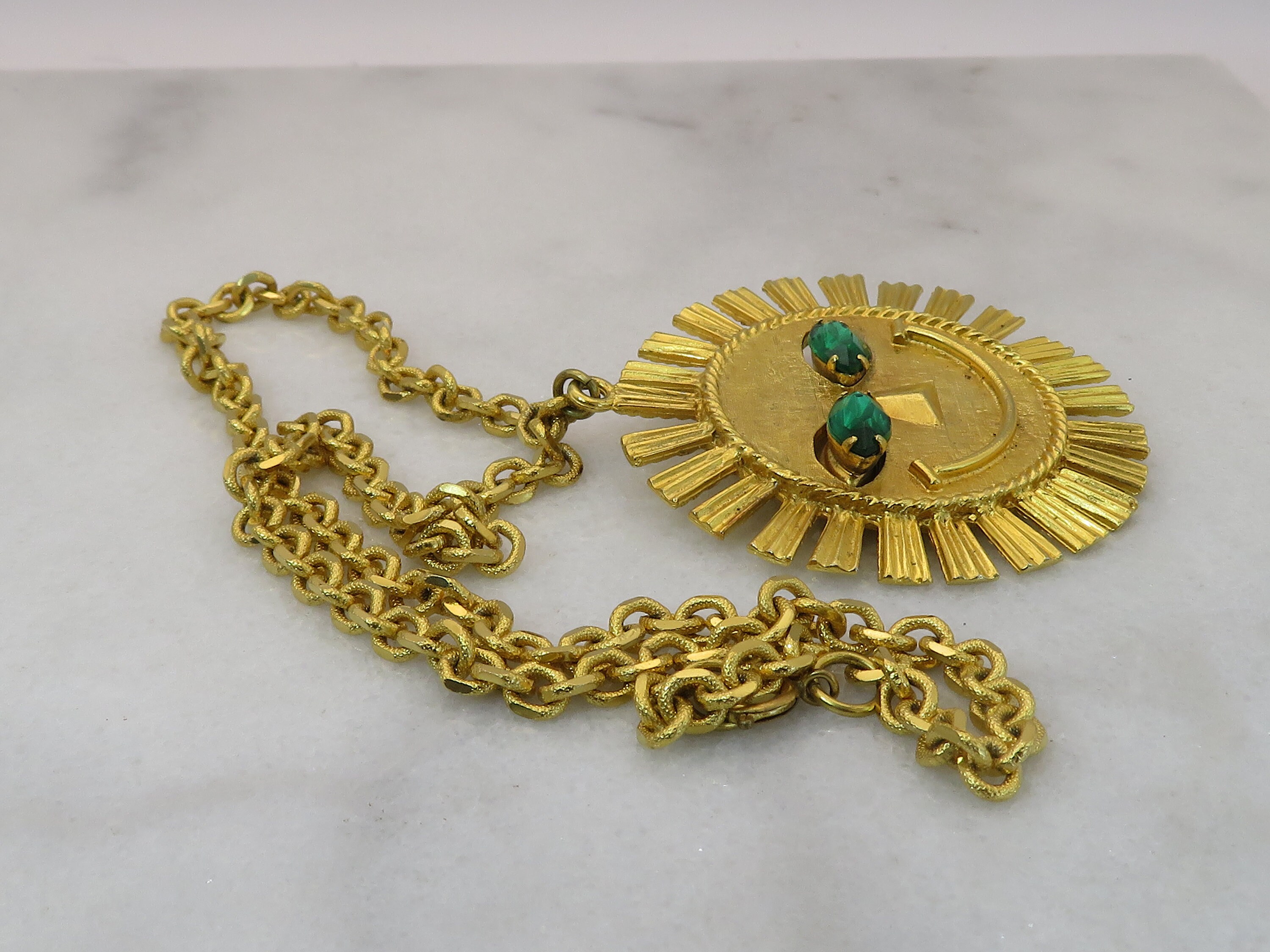 Vintage Rhinestone Sun Smiley Two Faces Long Necklace. Gold Tone. - Etsy