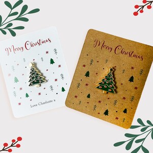 Personalised Christmas Tree Enamel Pin Badge: Festive Gift - Etsy