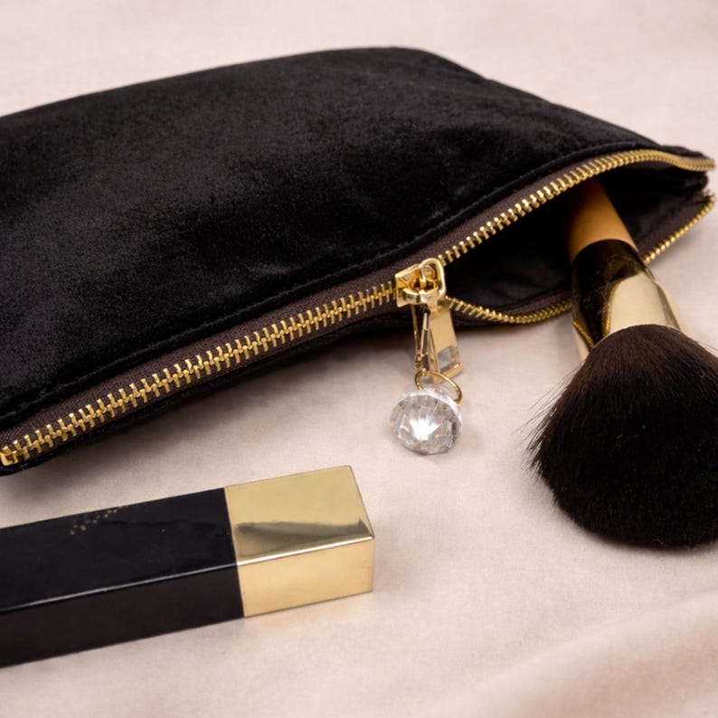50 & Fabulous Pink Velvet Feel Makeup Bag, 50th Birthday Gift for Her ...