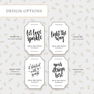 Personalised Ticket Wedding Sparkler Tag, Personalised Card for ...