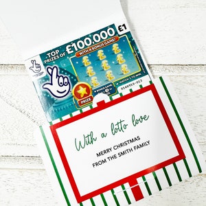Personalised Christmas Scratch Card Holder, Lottery Ticket Wallet ...