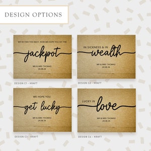 Personalised Wedding Favour Scratch Card Holder Wallet, Wedding Favour ...