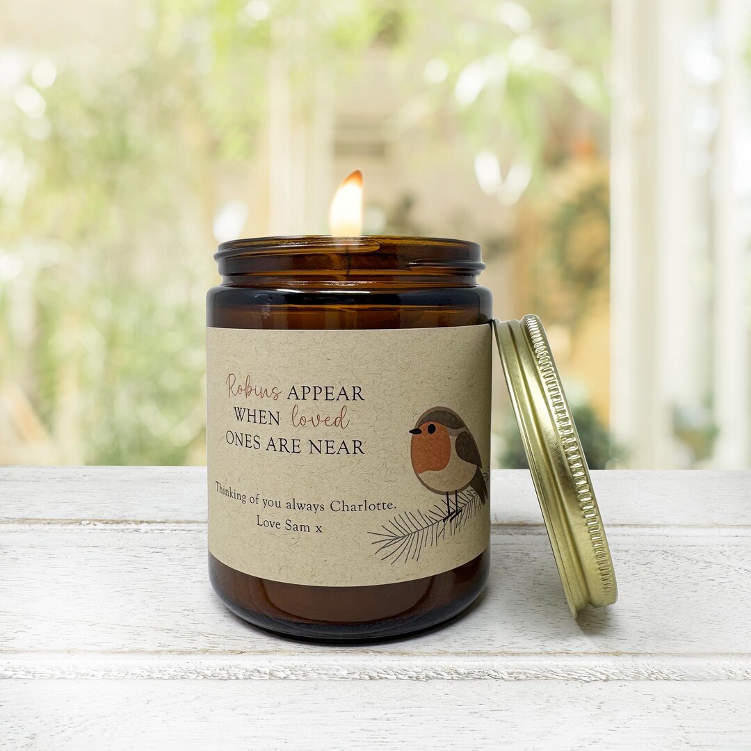 Personalized Robin Memorial Candle: Soy Wax Remembrance Gift - Etsy