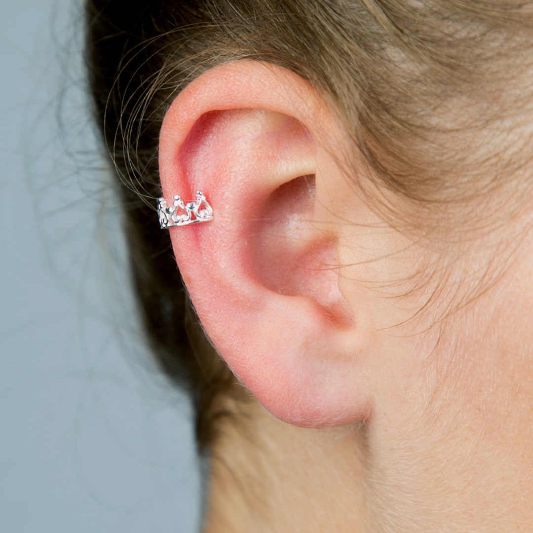 Sterling Silver Crown Ear Cuffs - Etsy