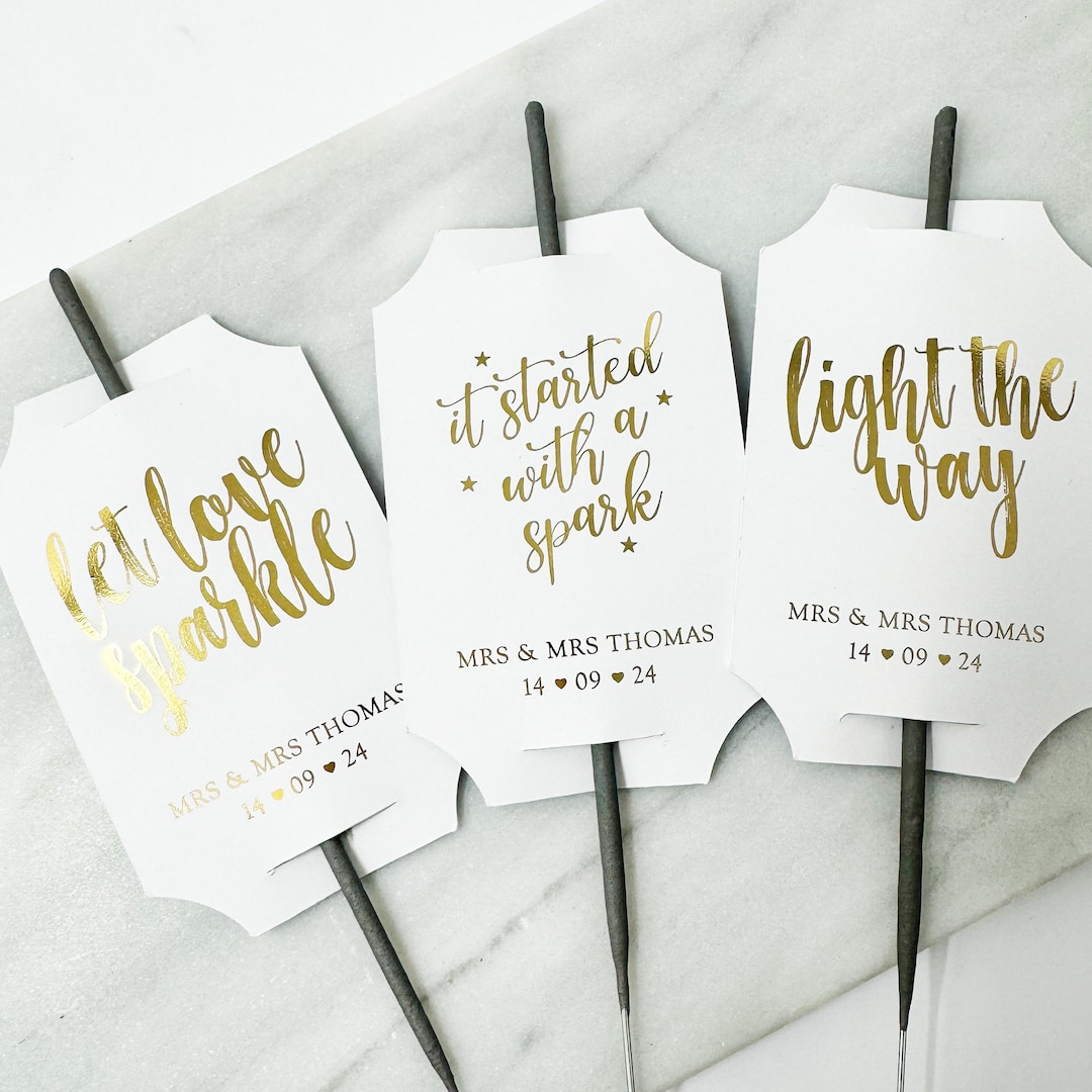 Personalised Ticket Wedding Sparkler Tag, Personalised Card for ...