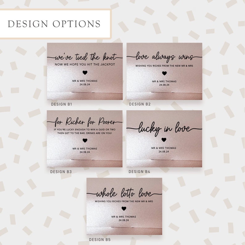 Personalised Pearlescent Wedding Favour Wallets, Scratch Card Wallets ...