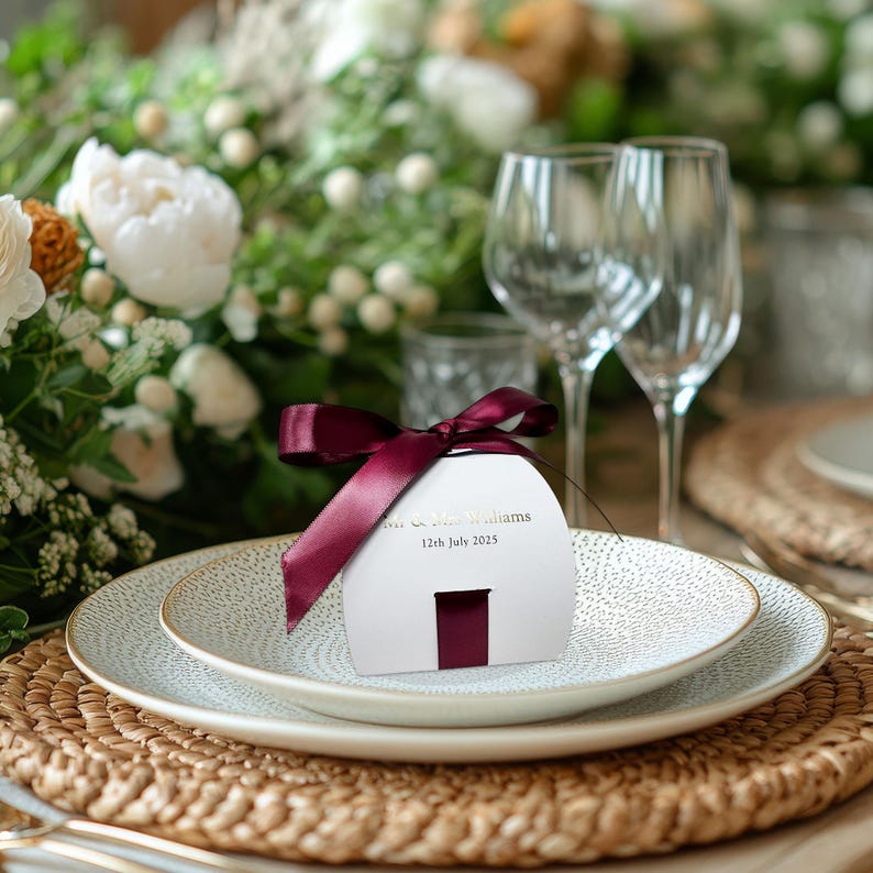 Personalized Gold Foil Wedding Favor Box With Ribbon - No Glue - Etsy