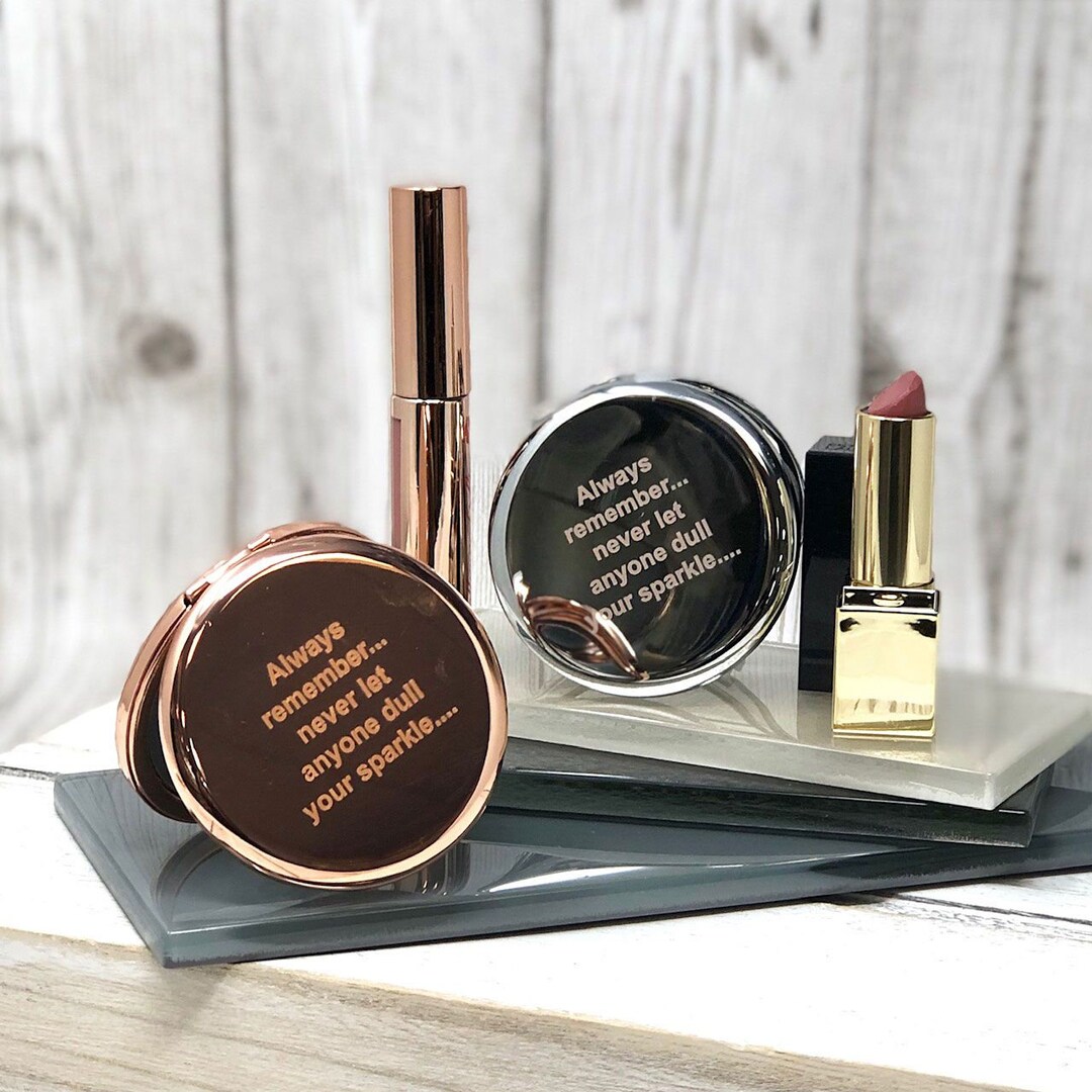 Dull Sparkle Compact Mirror Slogan Compact Mirror Handbag - Etsy