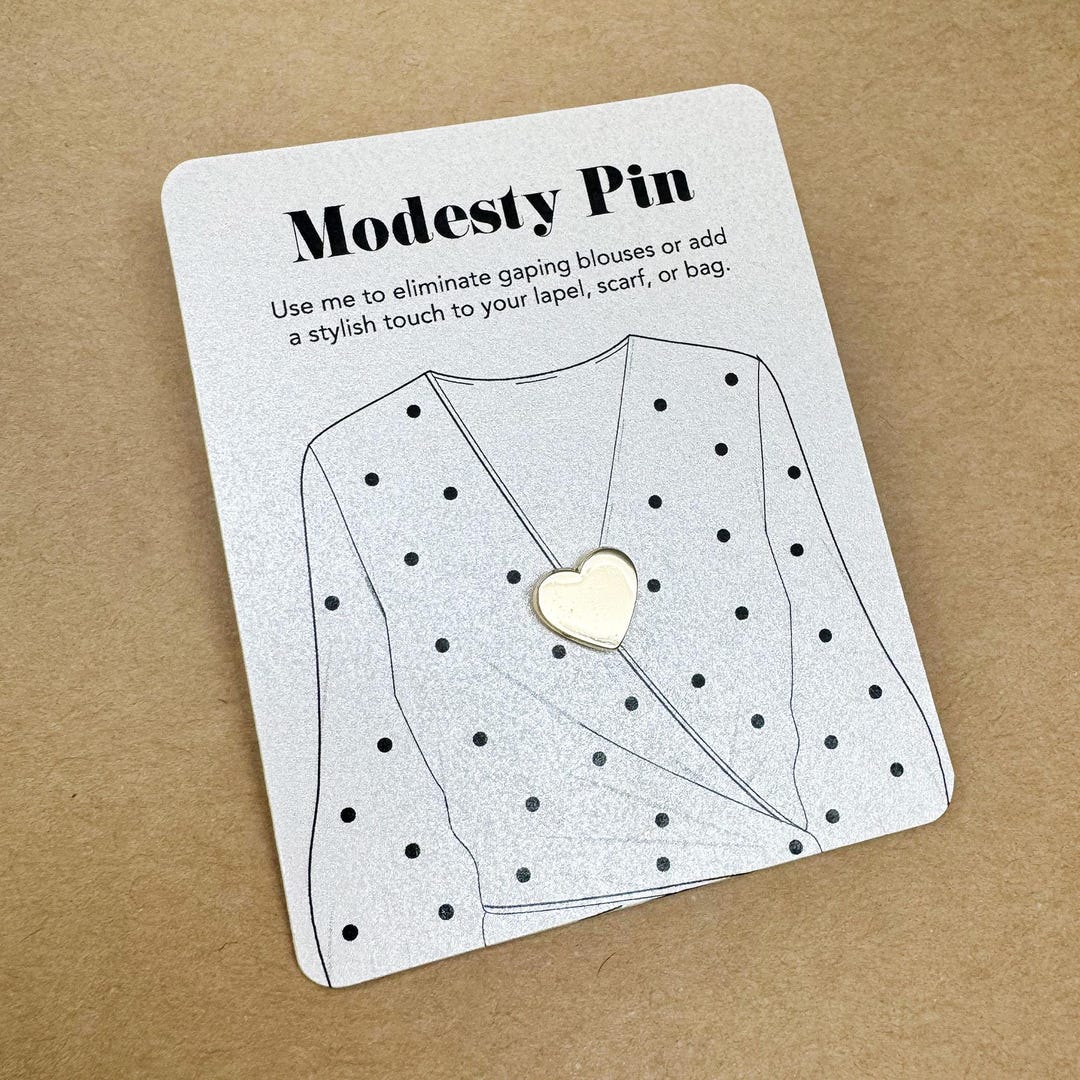 Modesty Pin, Heart Shaped Modesty Pin, Heart Little Brooch, Modesty Pin ...