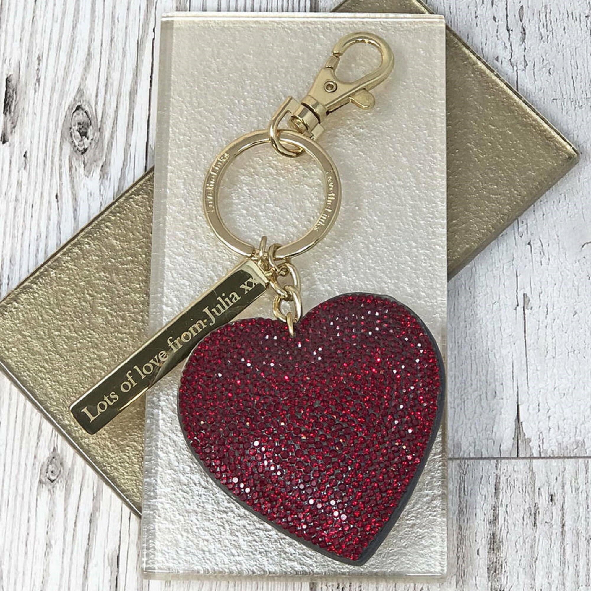 Personalised Sparkly Heart and Star Key Ring Gift for Her - Etsy UK