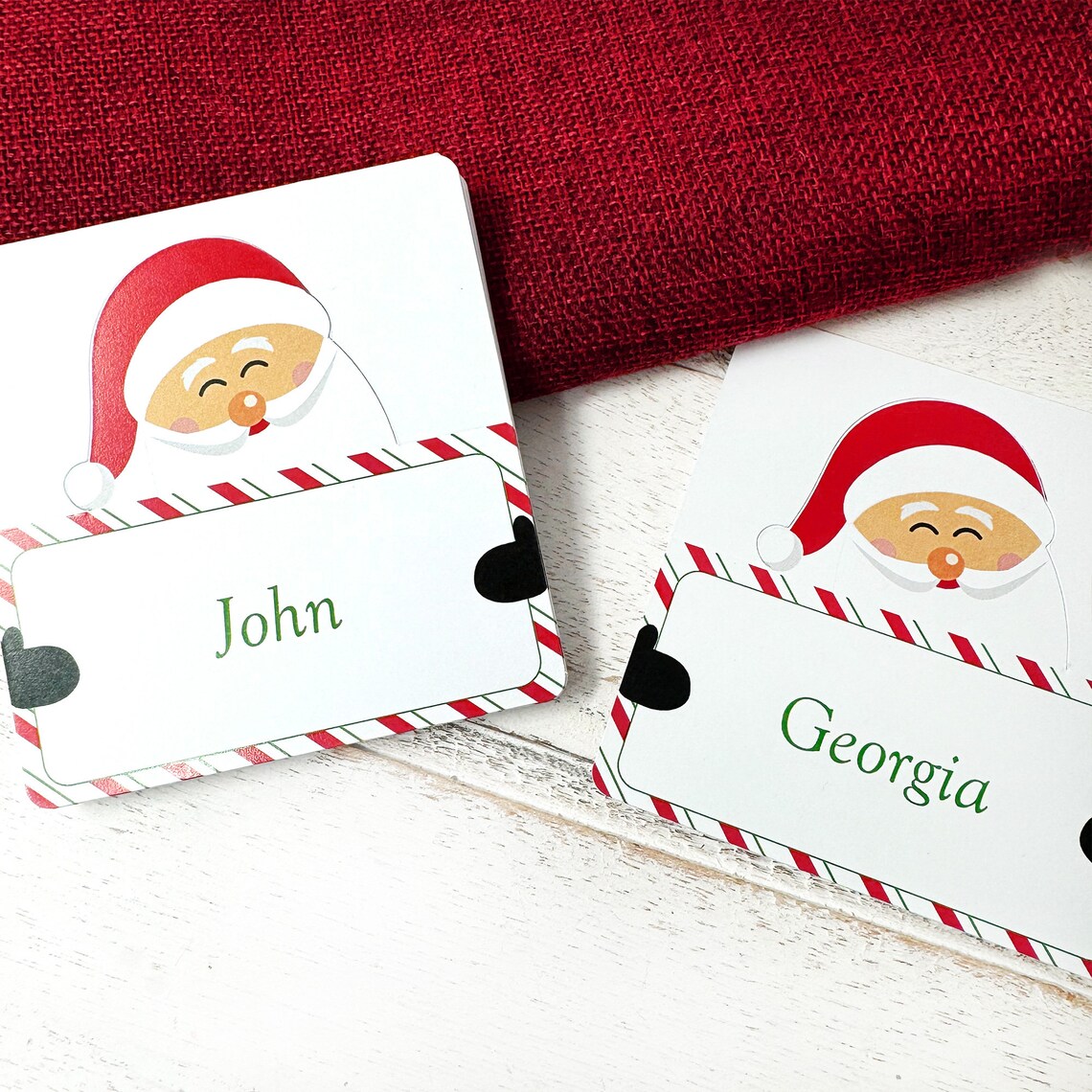 Personalized Santa Christmas Place Cards: Festive Table Decor - Etsy