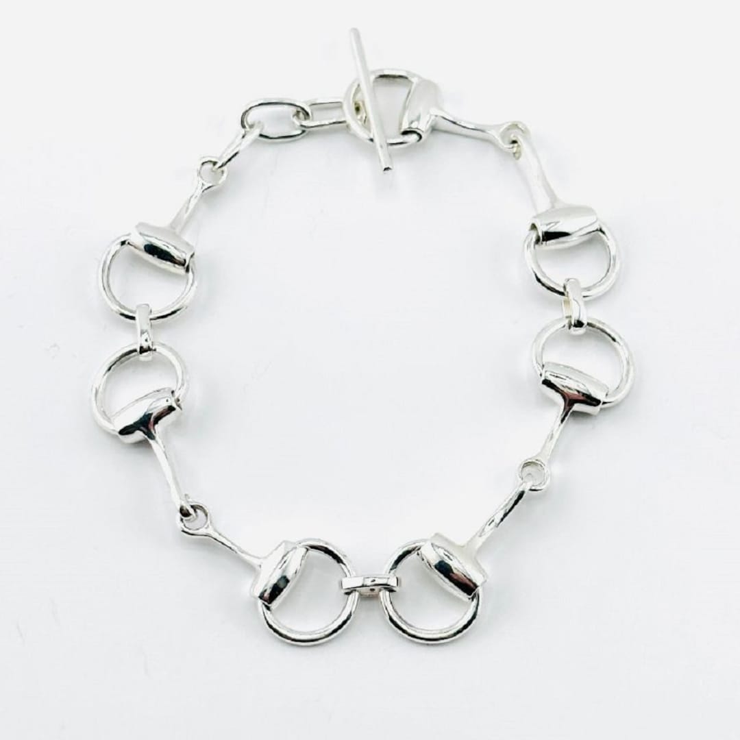 Silver Horse Snaffle Bit T-bar Fastening Bracelet - Etsy