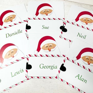 Personalised Santa Christmas Place Cards, Place Name Cards, Festive ...
