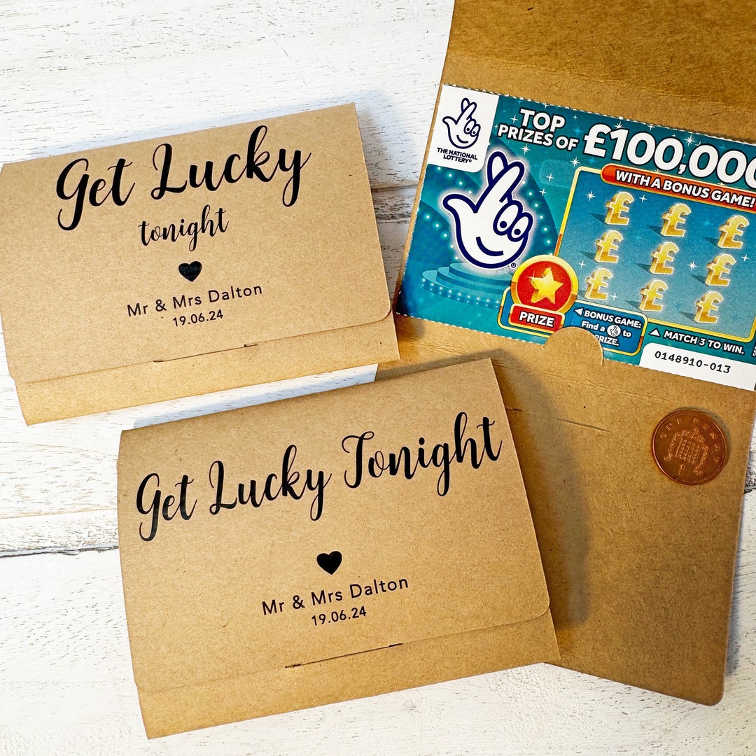 Personalised Lottery Ticket Holder, Wedding Favour Idea, Scratch Card ...