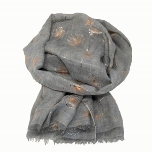 Dandelion Scarf, Wrap, Shawl, Dandelion Flower, Foil Print, Silver Foil ...