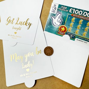 Personalised Lottery Ticket Holder, Wedding Favour Idea, Scratch Card ...