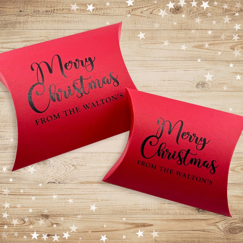 Personalized Christmas Pillow Box: Festive Gift Wrapping (4 Pack) - Etsy