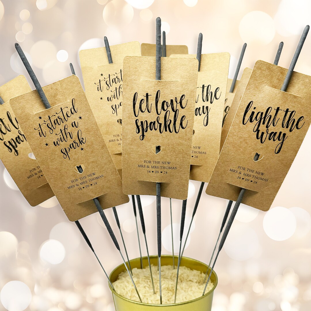 Brown Kraft Wedding Sparkler Tag, Large Size Wedding Sparkler Tags ...