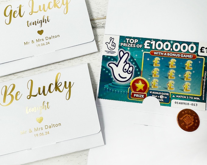 Personalised Wedding Scratch Card Envelope, Personalised Place Card ...