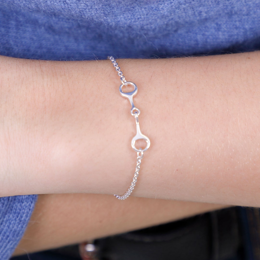 Sterling Silver Snaffle Bit Bracelet: Equestrian Jewelry - Etsy