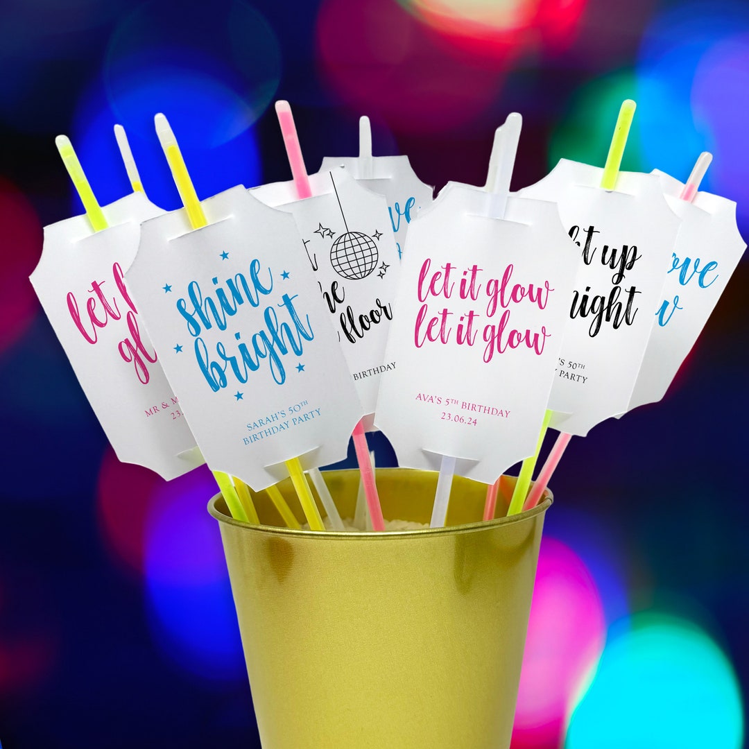 Personalized Glow Stick Tag: Wedding & Party Favors - Etsy