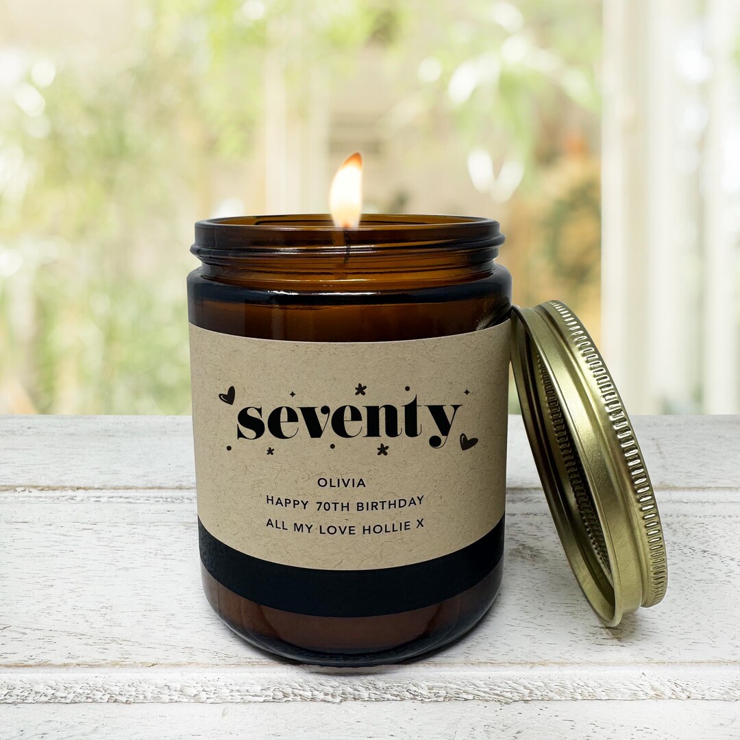 Personalized 70th Birthday Candle: Soy Wax Milestone Keepsake Gift - Etsy