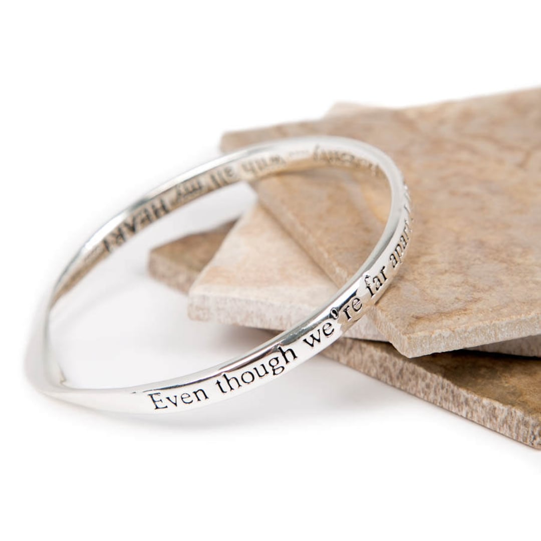 SLIGHTLY IMPERFECT Even Though We're Far Apart Message Bangle, Distant ...